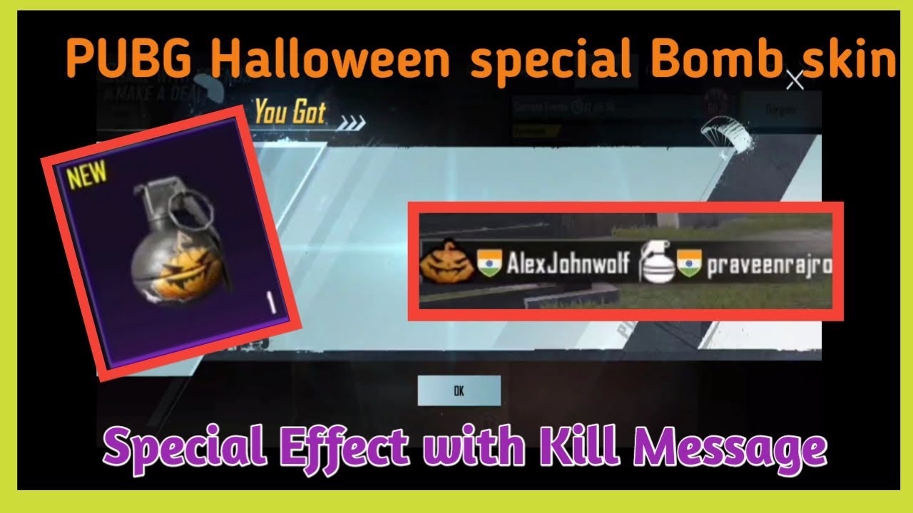 PUBG New Halloween special bomb with kill message and special effect ...