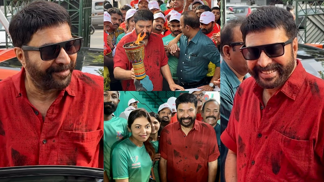 Mammookka Turbo Movie Look Mass Entry At Transplant Games Inuaguration ...