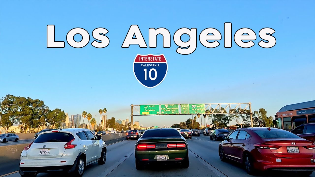 Sunset Driving: Exploring the Iconic Interstate I-10 East Freeway in ...