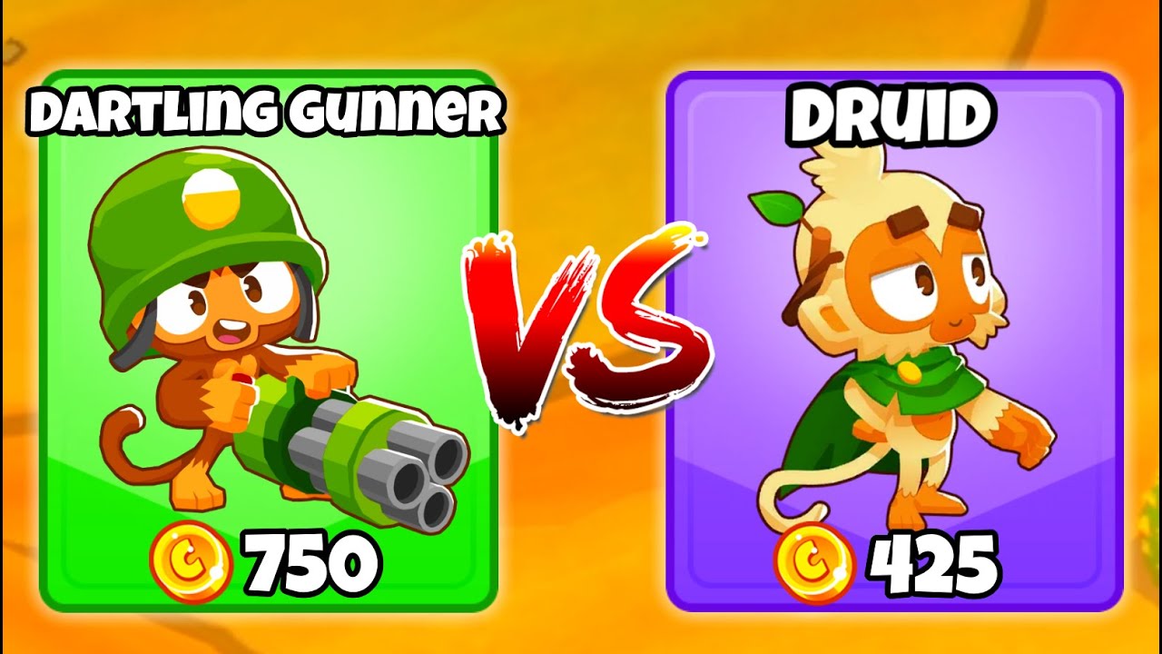 Dartling Gunner VS Druid In Bloons TD Battles 2... - YouTube