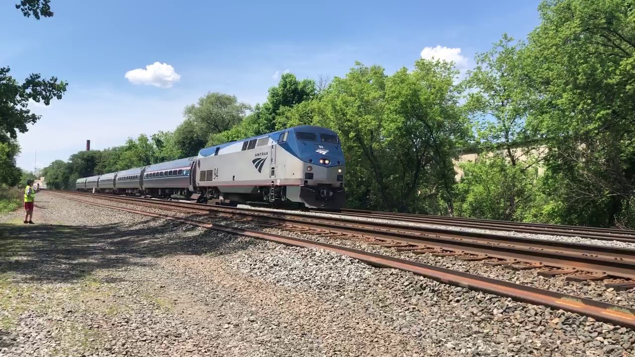 Amtrak 64 Maple Leaf in Fairport NY - YouTube
