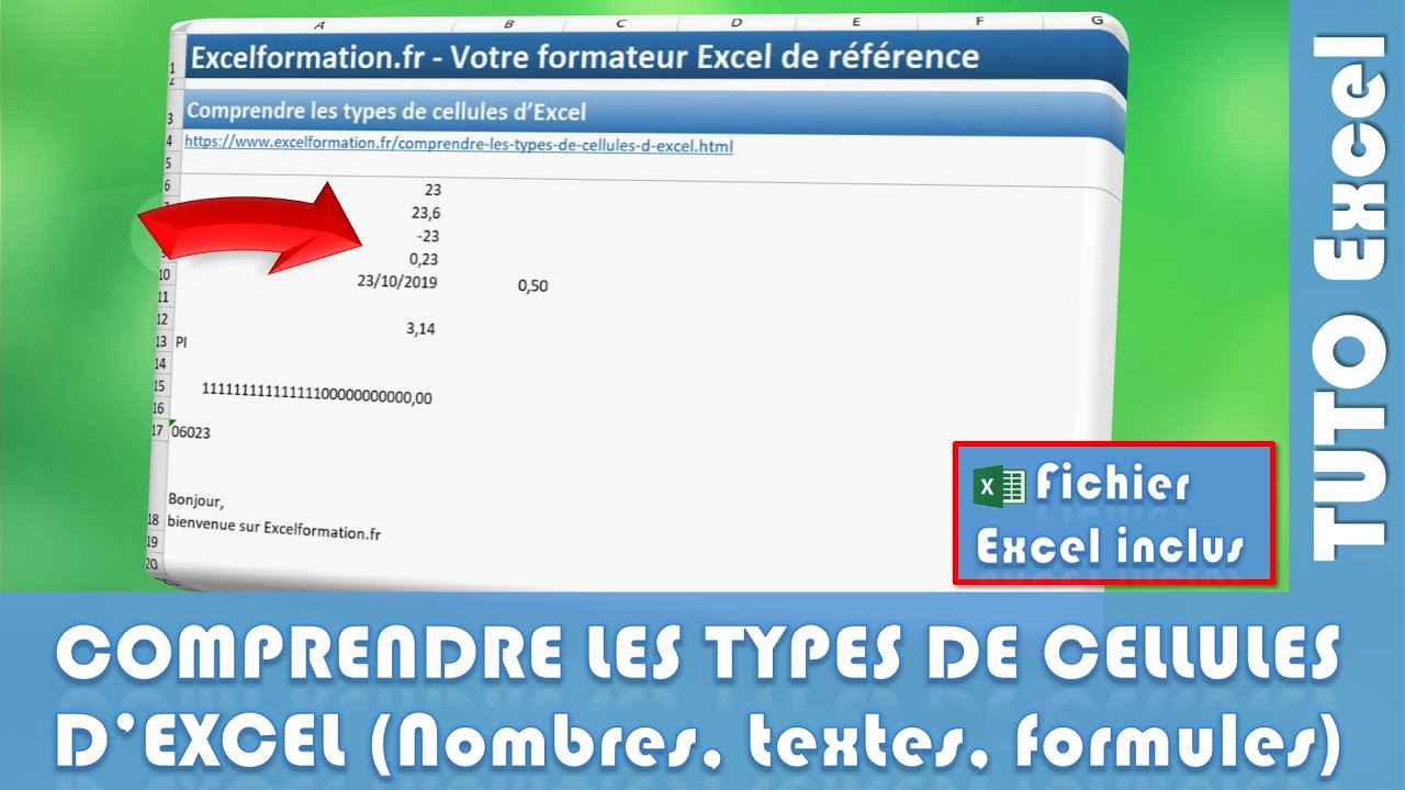 Comprendre les types de cellules d’Excel (cellules numériques ...