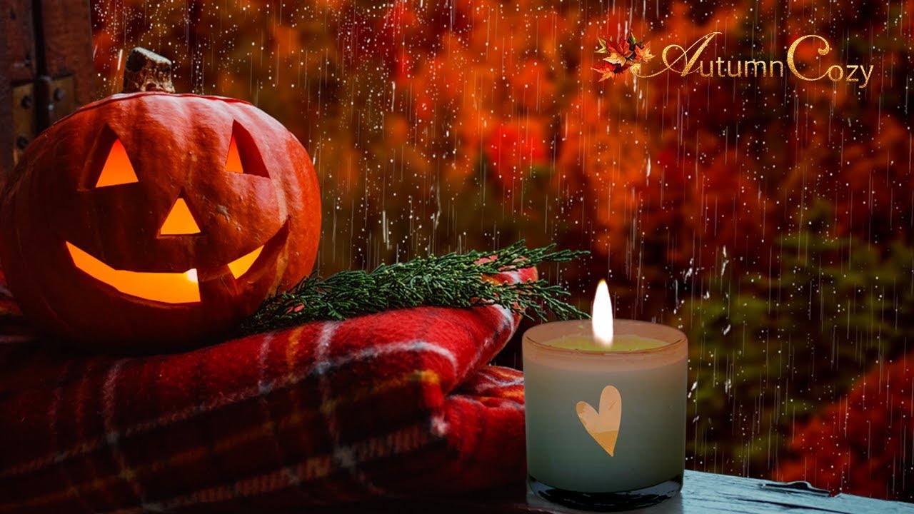 ☔️🎃 AUTUMN RAIN ON WINDOW AMBIENCE: Woodwick Candle, Rain, Scribbles ...