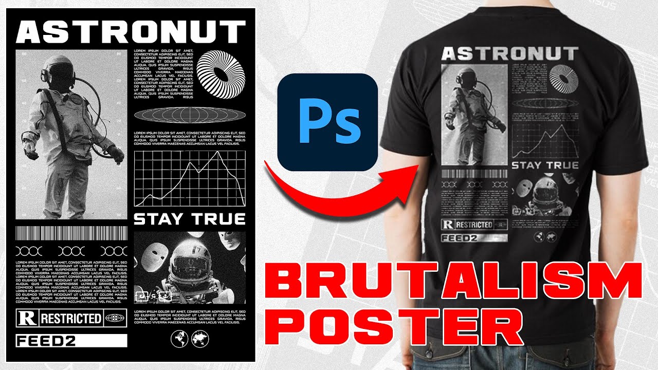 Brutalism Inspired Poster Design Tutorial - YouTube