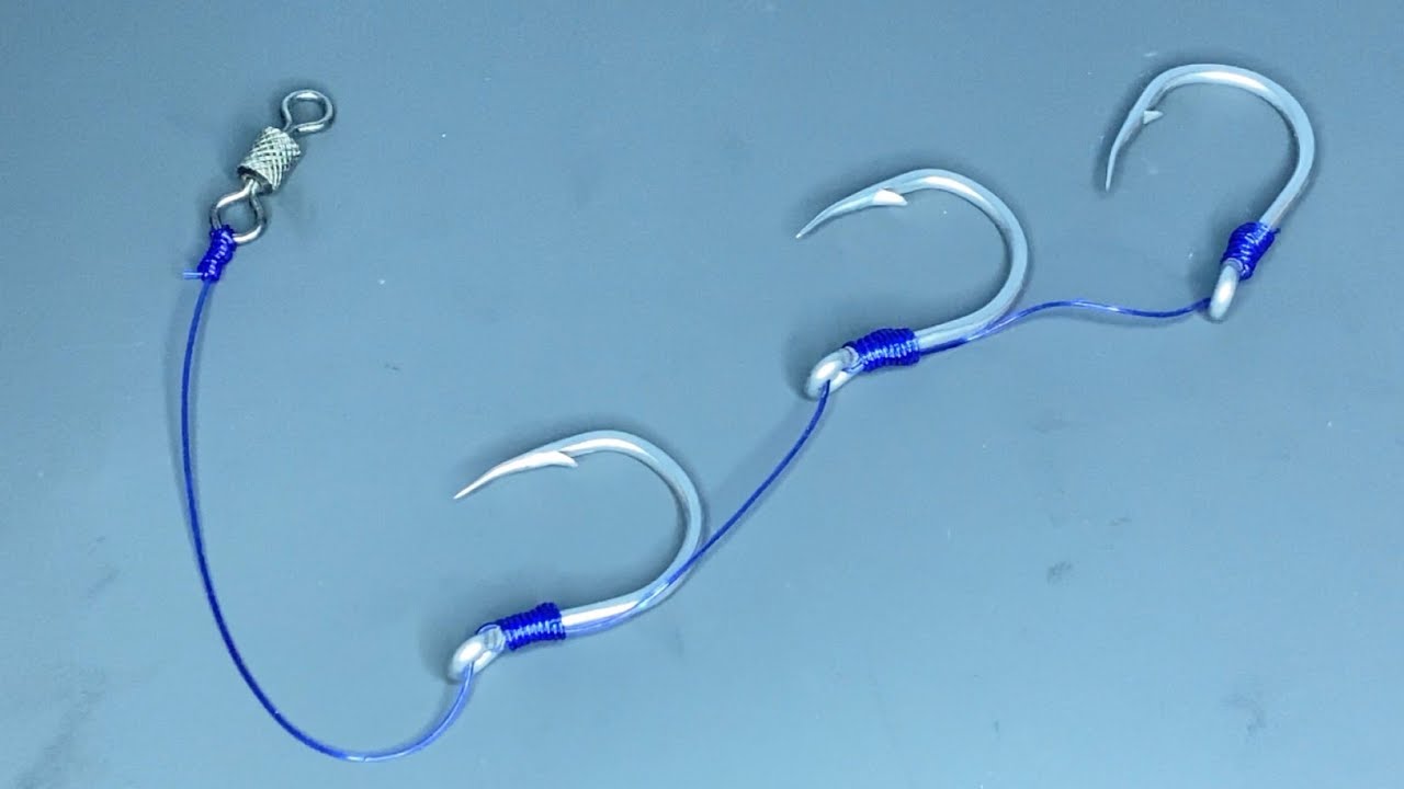 How to string three fishing hooks in one line - YOU MUST KNOW THIS ...
