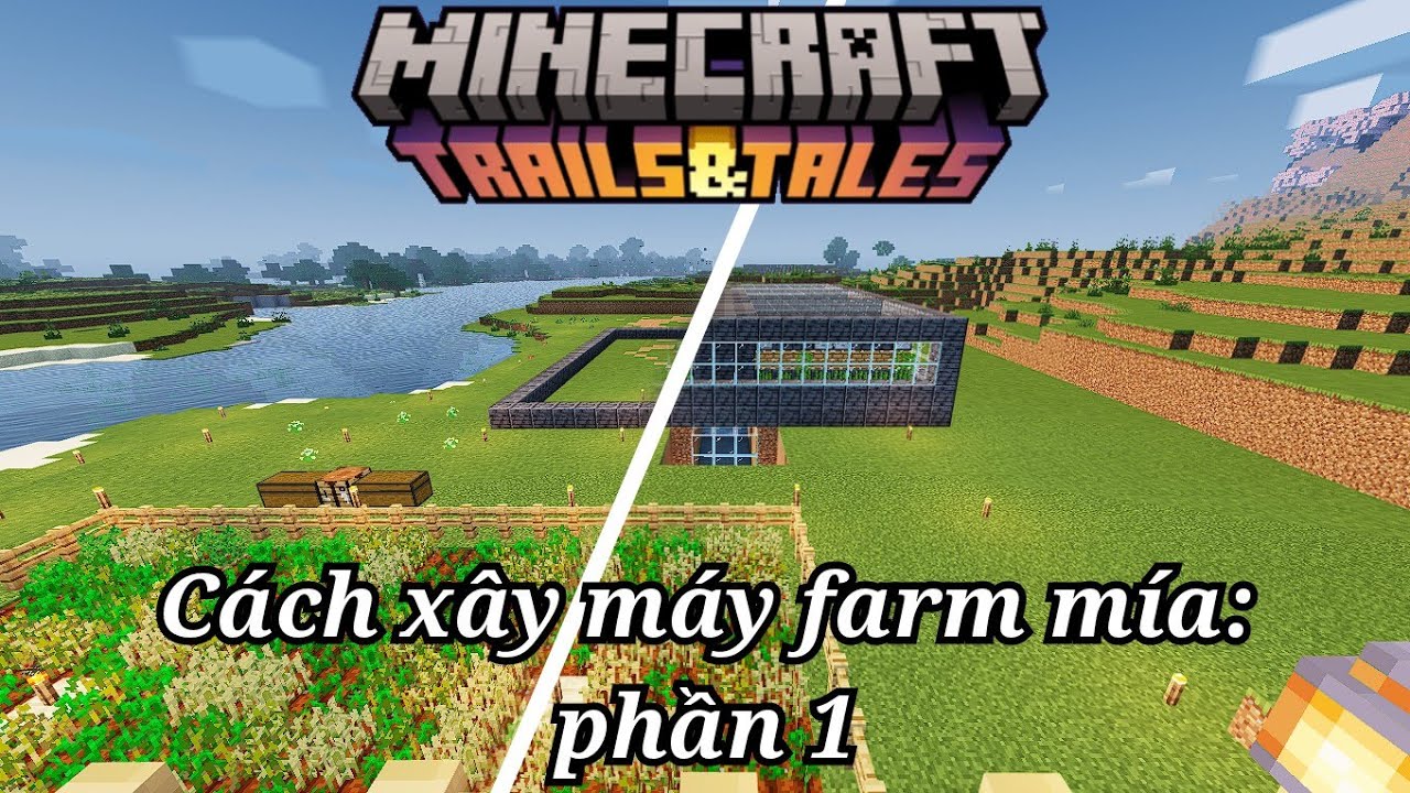 Minecraft pe 1.20: hướng dẫn xây máy farm mía - YouTube