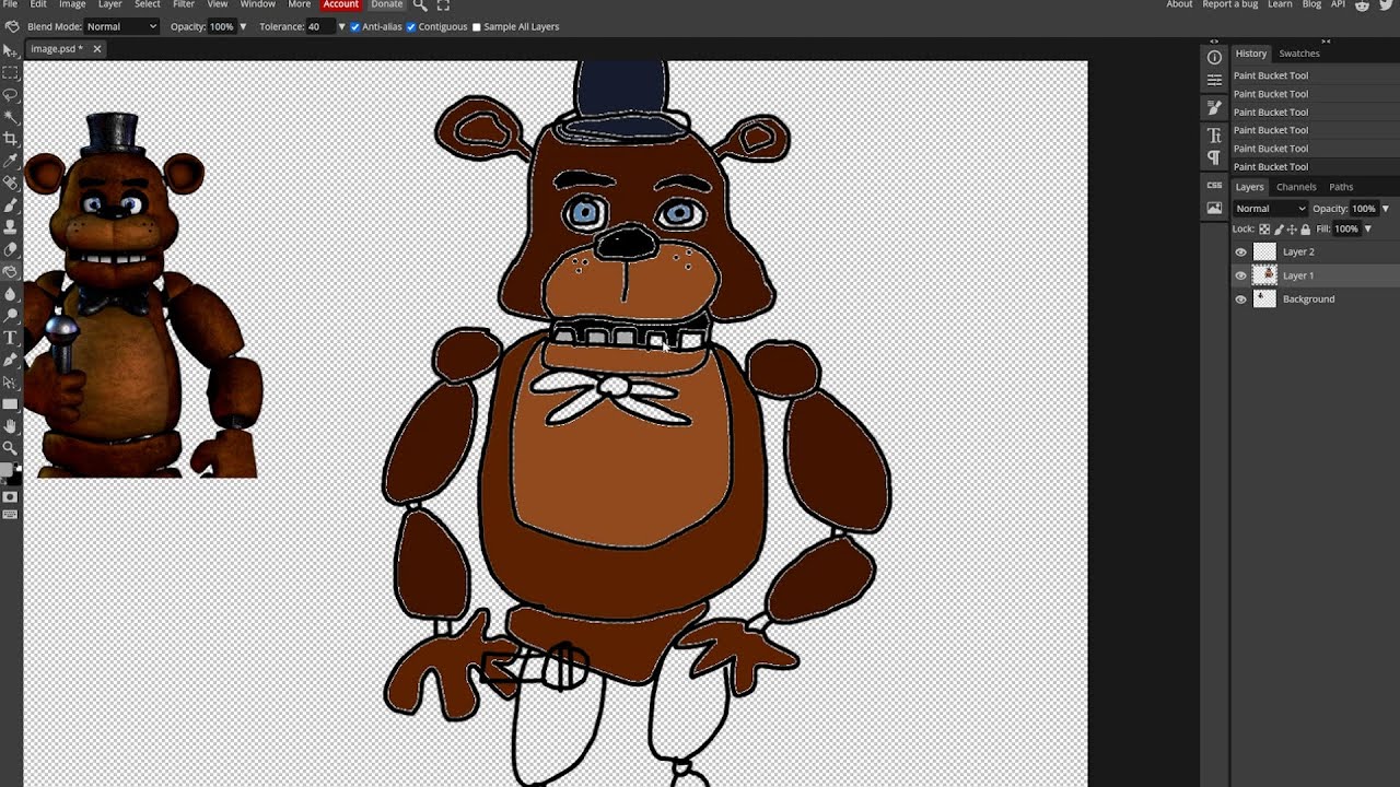 freddy fazbear from five nights at freddys speedpaint how to draw step ...