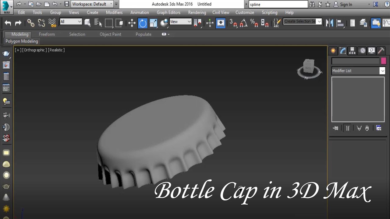 3D MAX BOTTLE CAP Modeling _ full HD _ - YouTube