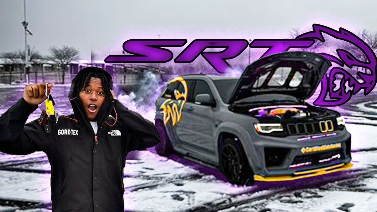 Sliding the WIDEBODY Trackhawk in the Snow At 16! - YouTube