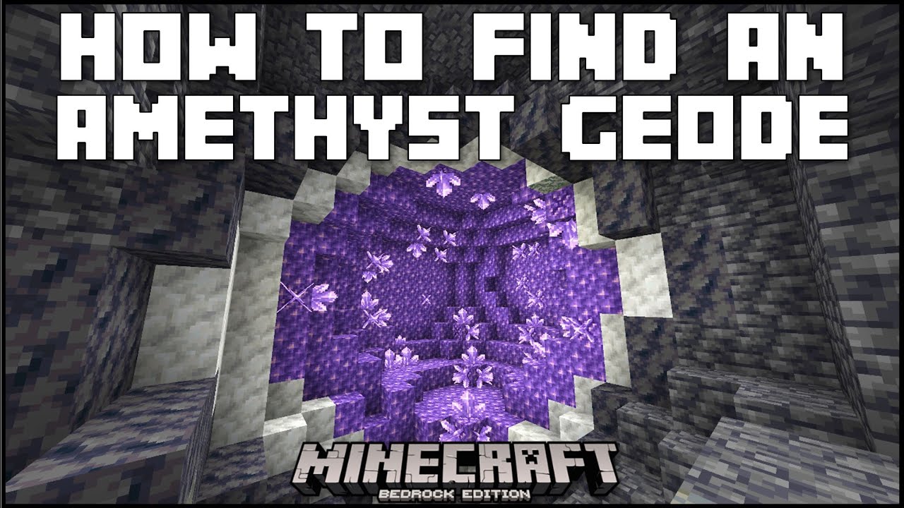 Minecraft Bedrock - How To Find Amethyst Geodes (Mobile/Xbox/PS4 ...