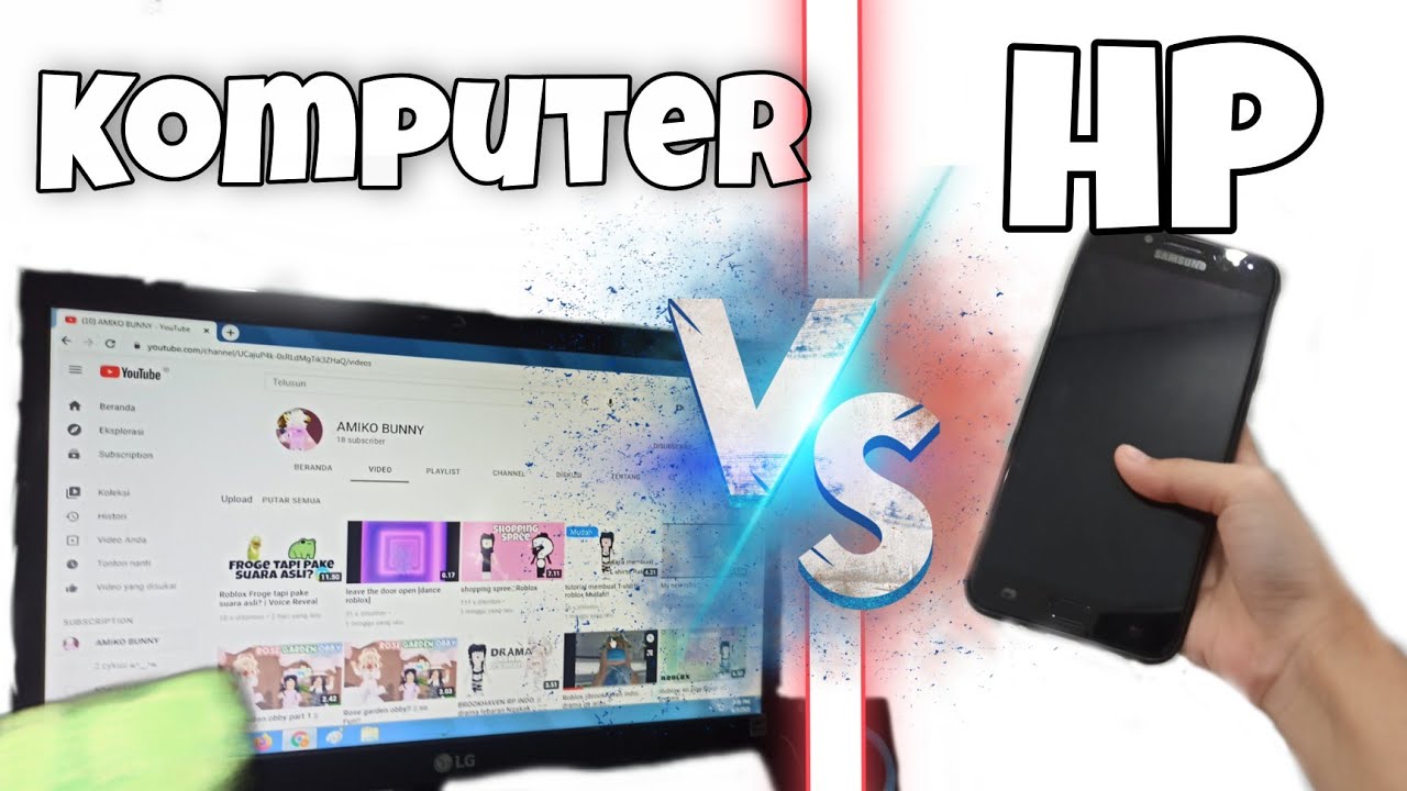 main di komputer vs di hp (Roblox) - YouTube