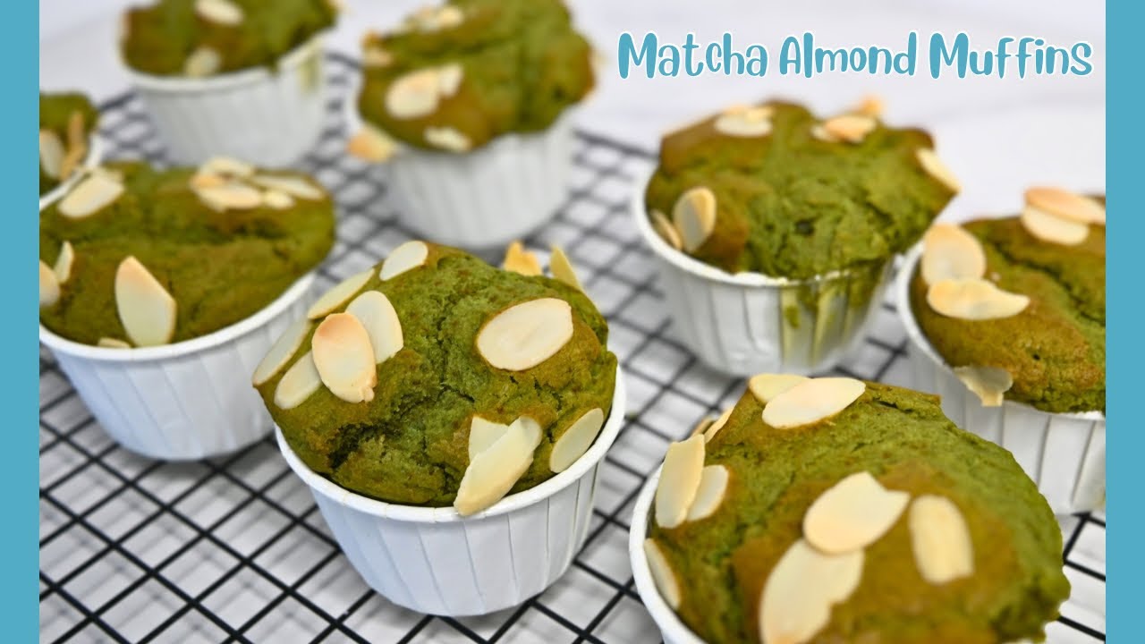 [ASMR] Matcha Almond Muffins [Soothing Baking] - YouTube
