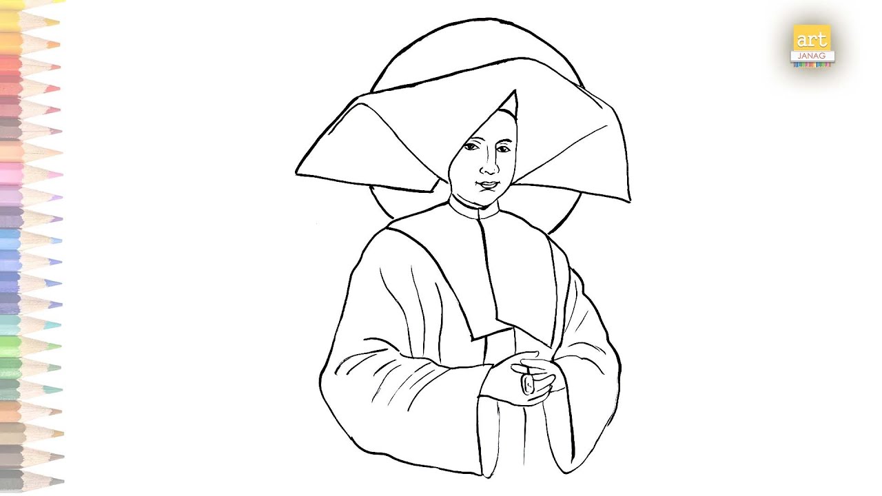 Saint Catherine Laboure drawing easy | How to draw Saint Catherine ...