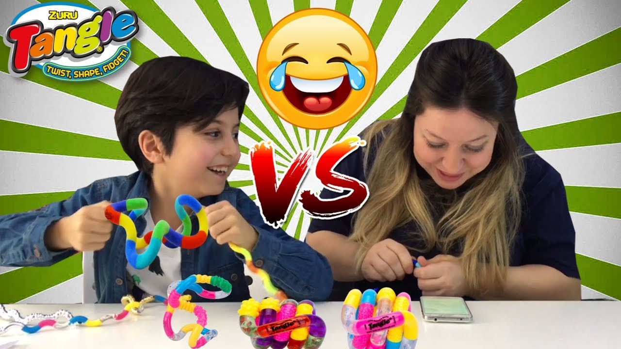 TANGLE TONGUE TWISTER CHALLENGE! ANNEMLE TANGLE OYUNCAK TEKERLEME ...