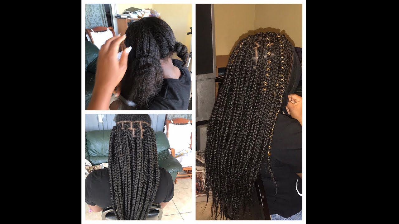 How To: Do Jumbo Box Braids W/ Box Parts|| Rubber Band Method Tutorial ...