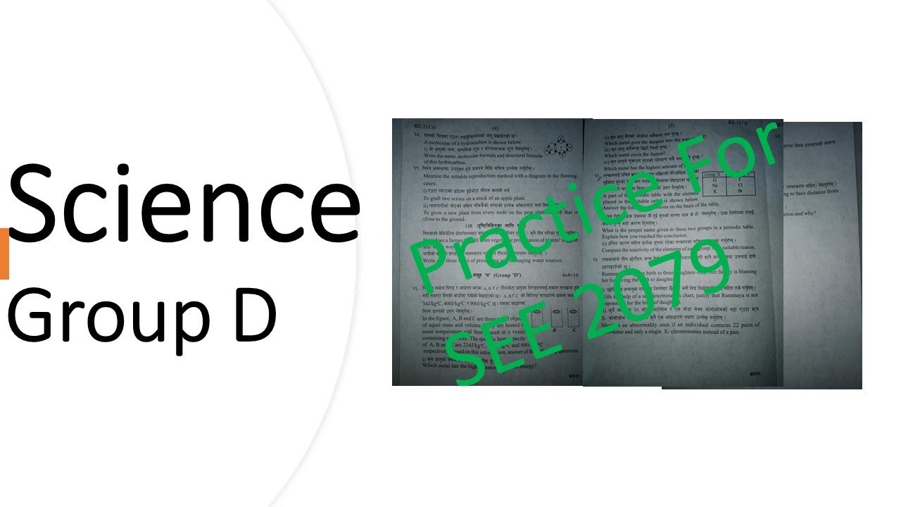 Group D Questions Practice For SEE 2079 Science Examination| Class 10 ...