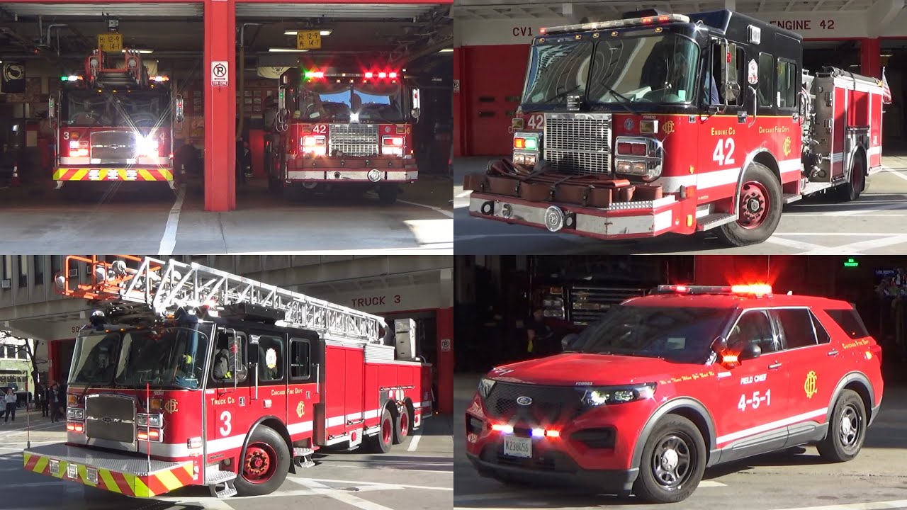 Chicago Fire Department Engine 42, Truck 3 & Field Chief 4-5-1 ...