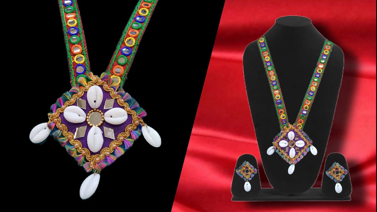 Navratri special long necklace making at home | how to make jewellery ...