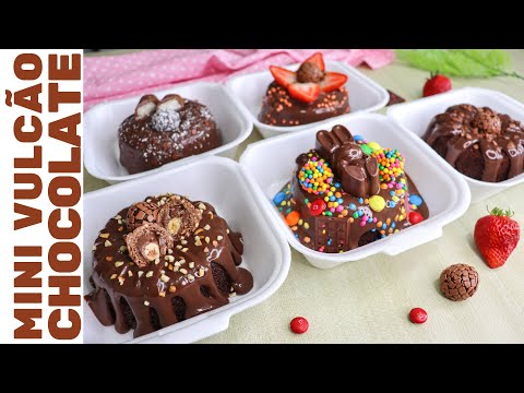 VENDA ESTES BOLOS TODOS OS DIAS! | Cinco sabores de bolo mini vulcão com a mesma massa