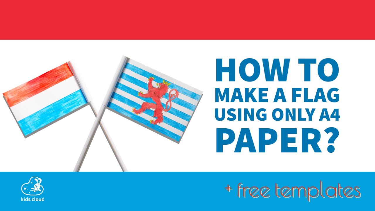 How to make a flag using only A4 paper? Paper craft for children - YouTube