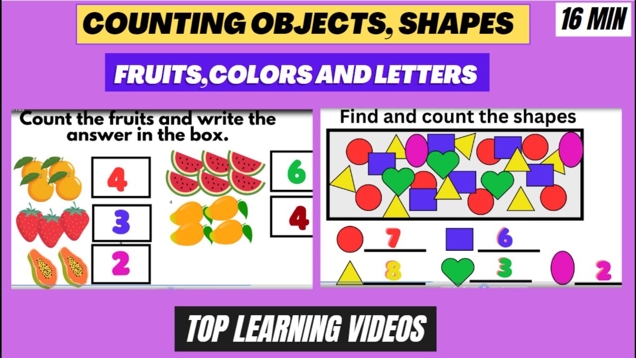 Fun and Educational Learning: Counting, Shapes, Colors, Fruits, Letters ...
