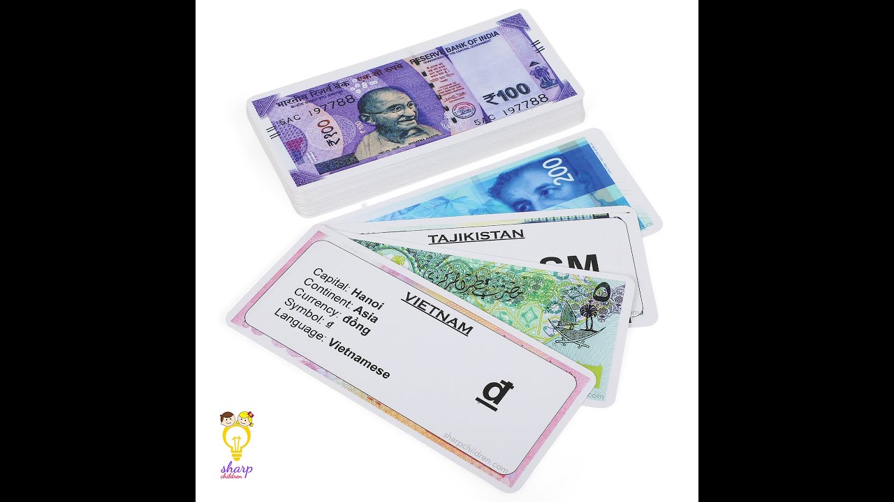 World Currency Flash Cards For Kids - YouTube