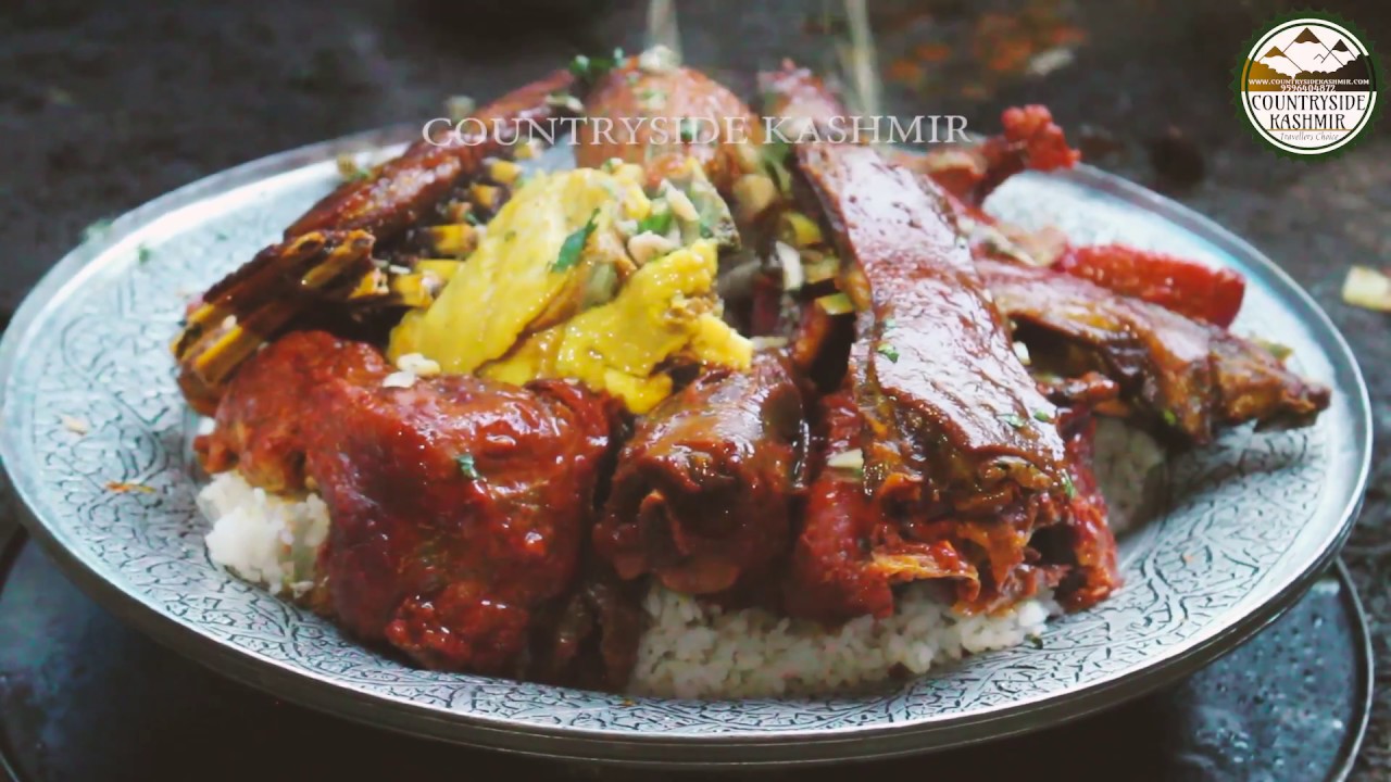 Kashmiri Wazwan - Decorating a Wazwan Thali : Countryside Kashmir - YouTube