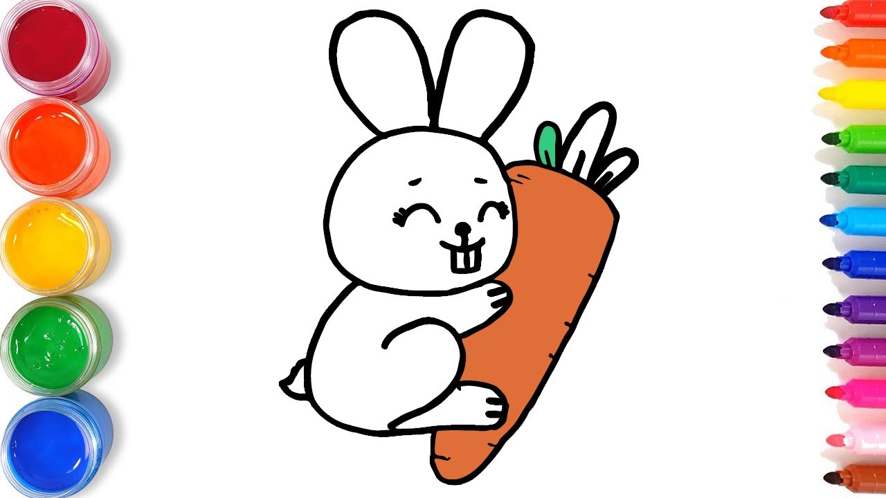 How to Draw Rabbit For Kids Rabbit | Drawing and Coloring | Drawing for ...