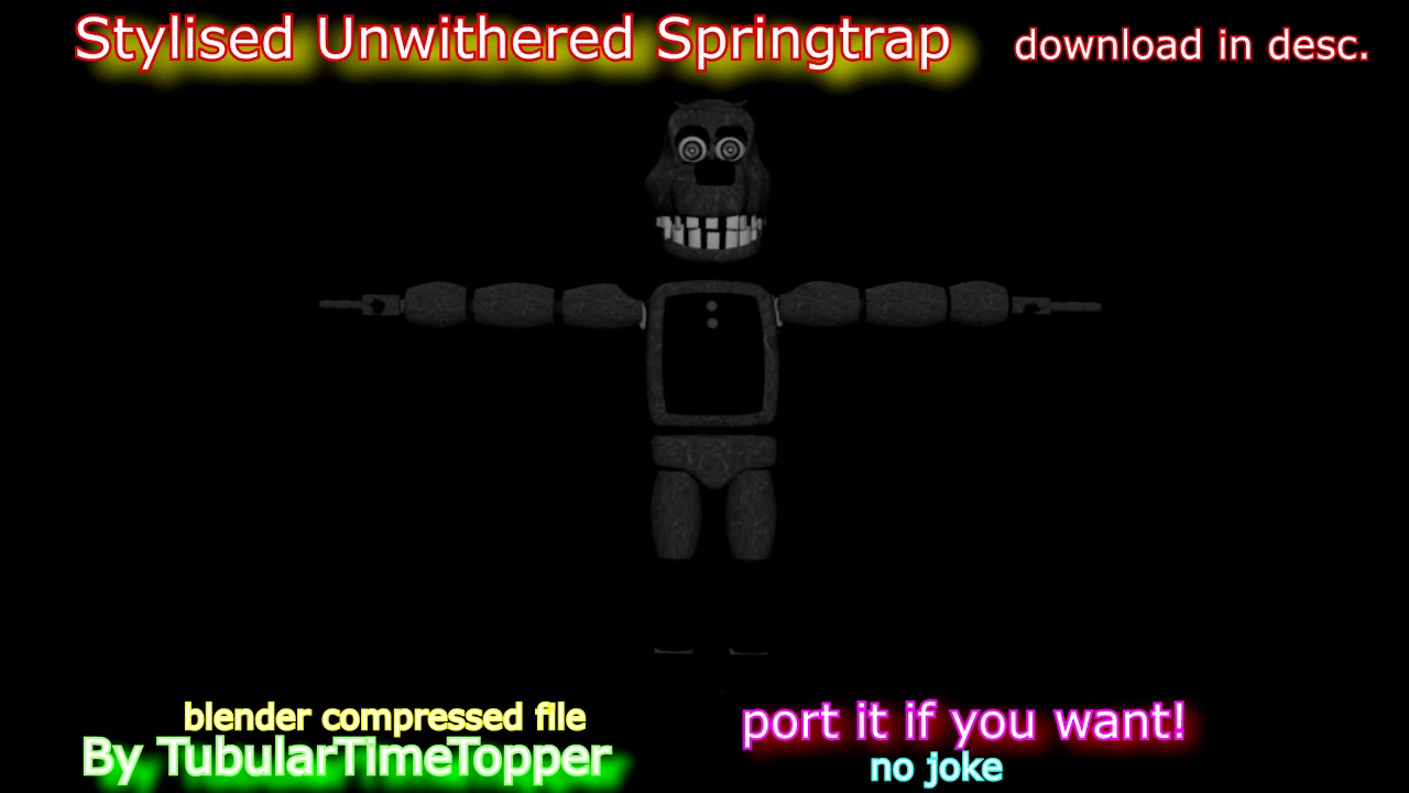 (blender/fnaf)Stylised Unwithered Springtrap download - YouTube