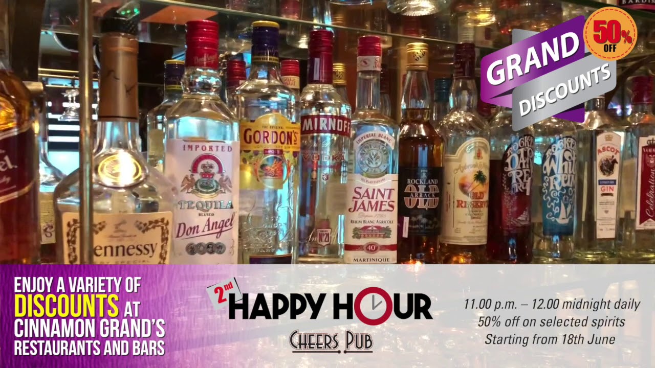 Cinnamon Grand Colombo: 2nd Happy Hour at Cheers Pub - YouTube