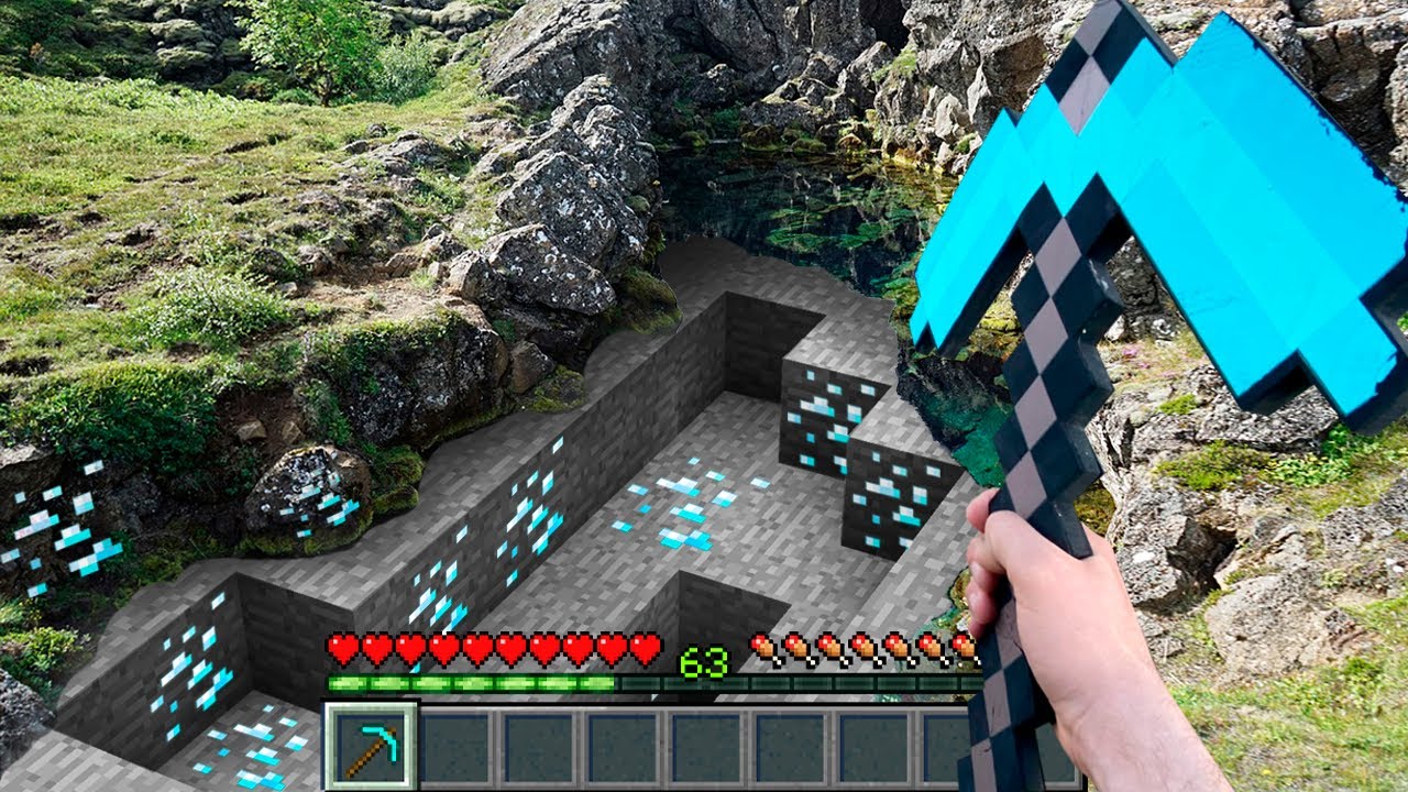 Minecraft in Real Life POV MOVIE Mining Diamond Ore in Realistic ...