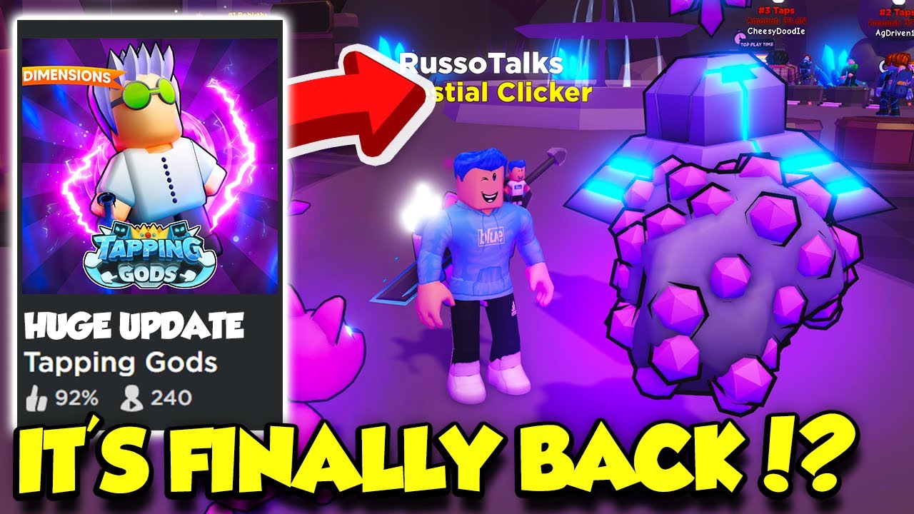 My Roblox Game TAPPING GODS IS FINALLY BACK With THE BIGGEST UPDATE ...