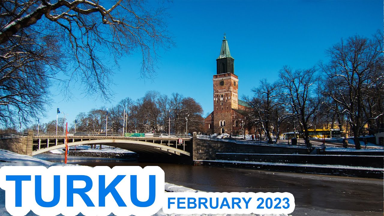 Walking in Turku, Finland on a Sunny Winter Day - End of February 2023 ...