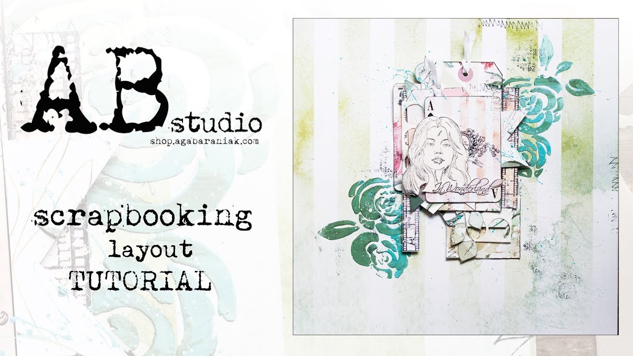 Scrapbooking layout with AB Studio papers and stamps - YouTube