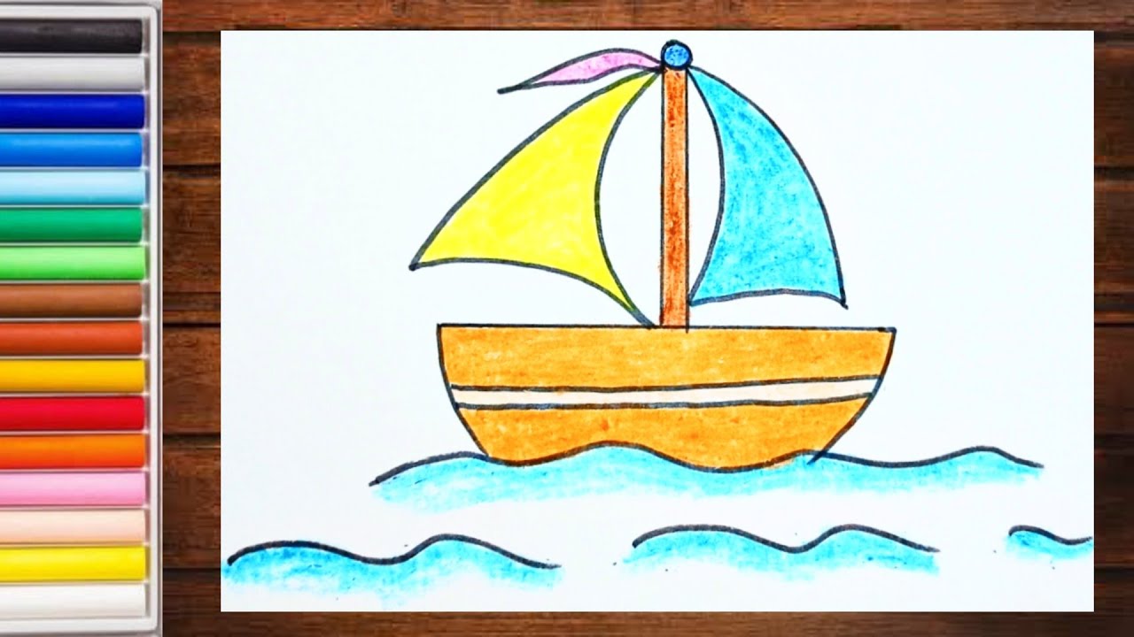 Easy drawing of boat || Drawing for beginners - YouTube