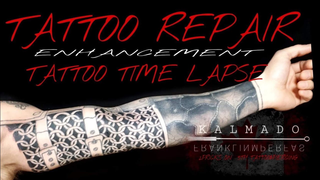 Tattoo Repair,Tattoo Enhancement "Tattoo Time Lapse" - YouTube