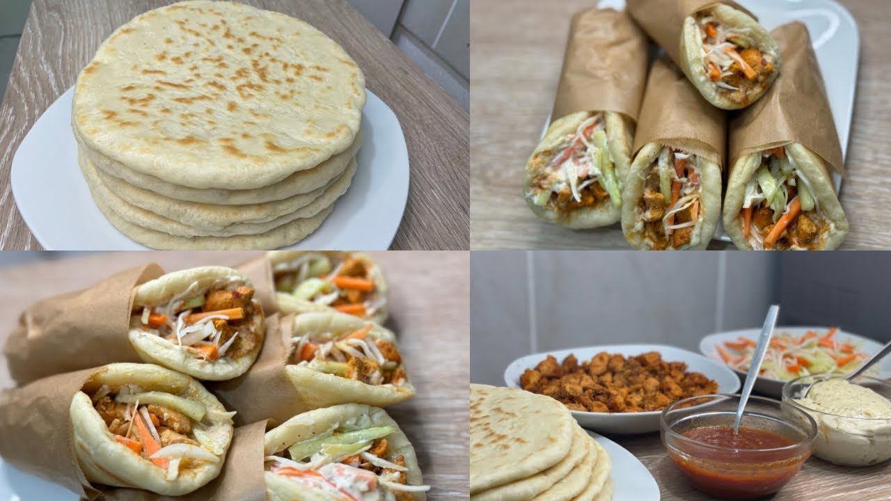 Chicken Shawarma Recipe - Pita Bread Recipe - Homemade Shawarma Sauce ...