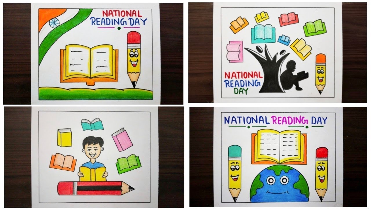 Vayana Dinam Poster / Vayana Dinam Poster Drawing / Reading Day Drawing ...