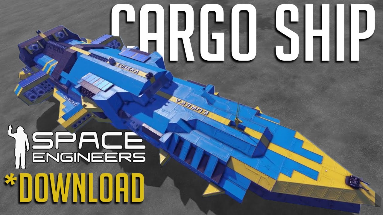AMAZING CARGO SHIP!! Space Engineers Big Ship Download - YouTube