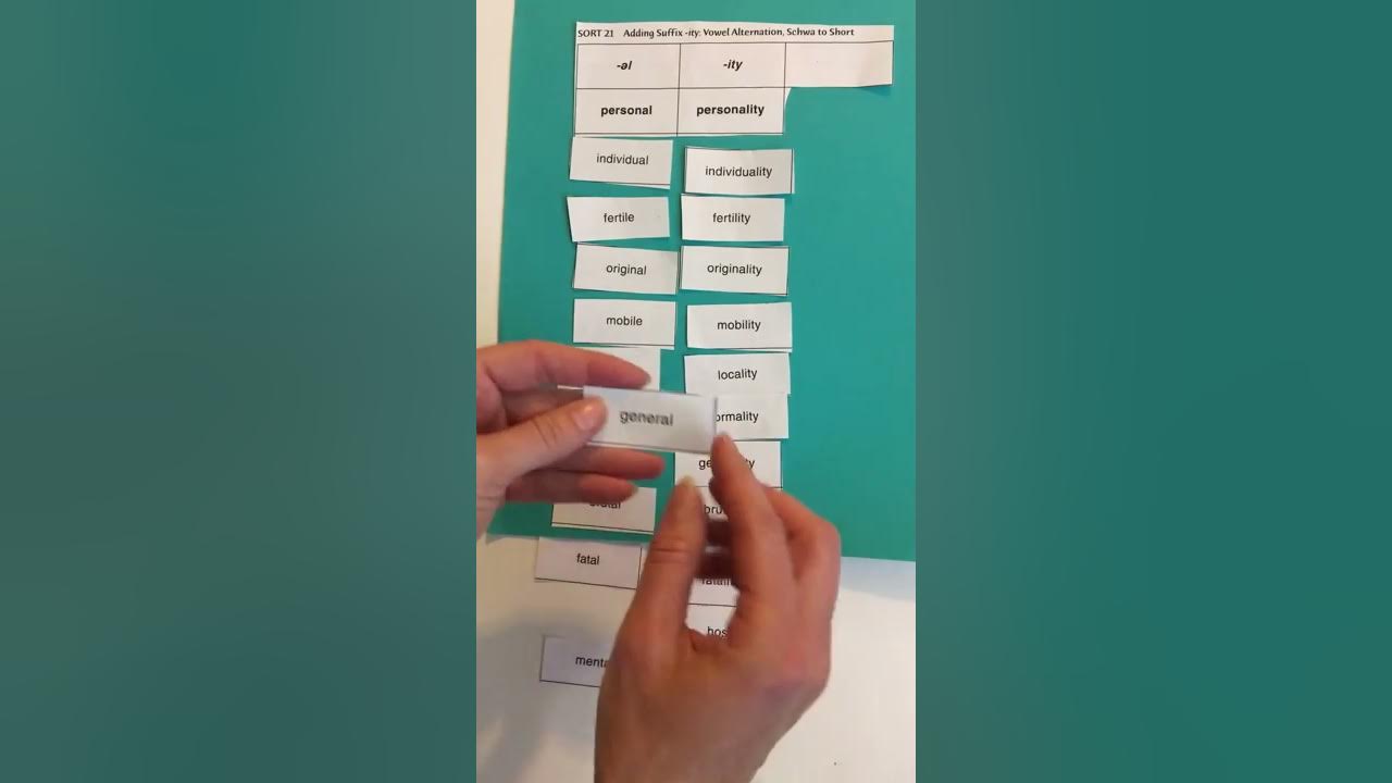 DR sort 21 adding suffix -ity - YouTube
