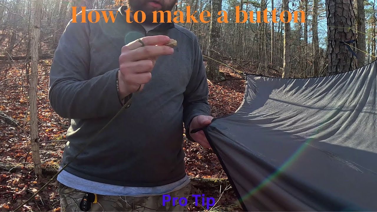Pro Tip - Use a Button on a ripped or torn tarp - Camping ...
