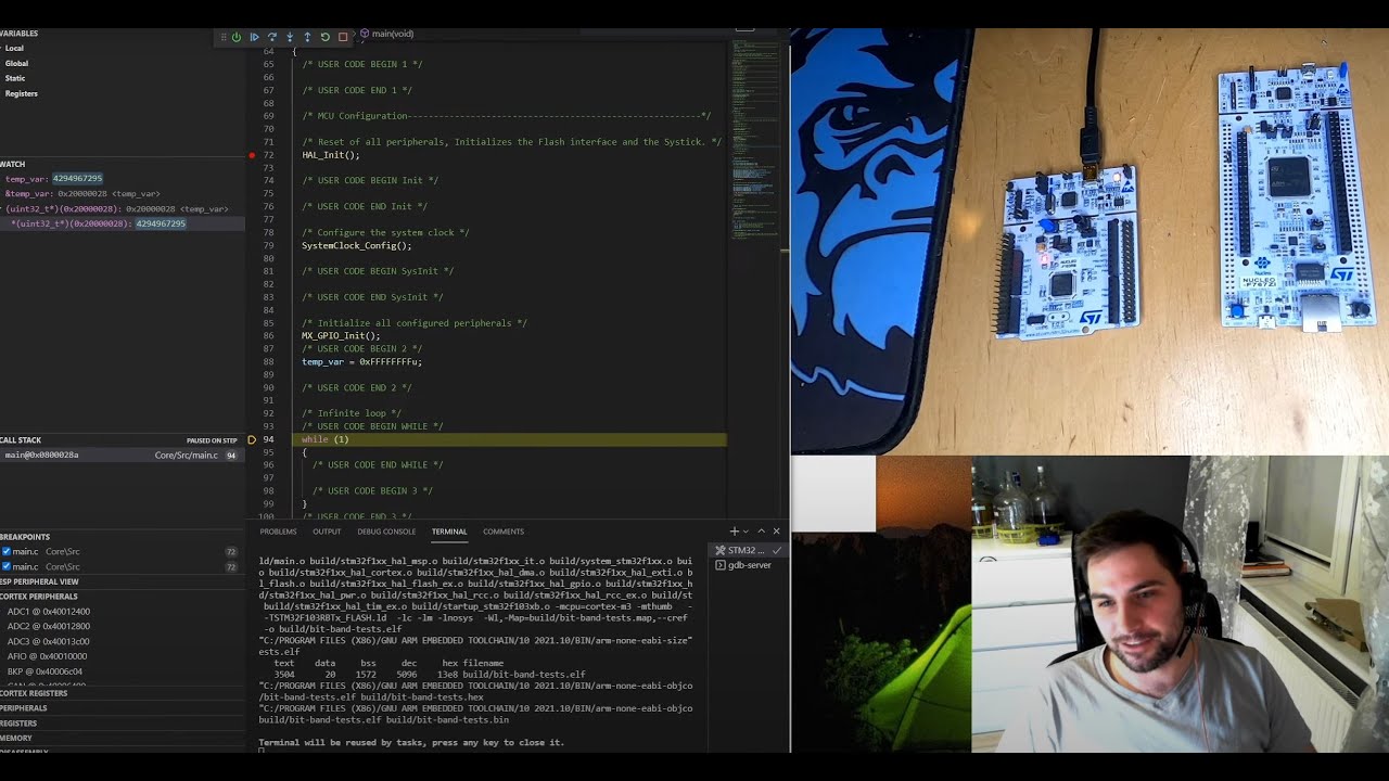 [Live] STM32 - programowy UART, optymalizacje, maszyna stanów - YouTube