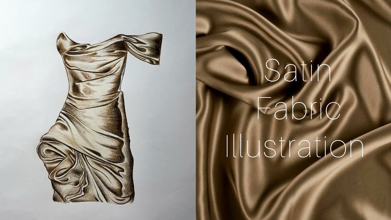 Golden satin illustration tutorial/Asal Fashion art آموزش جنسیت سازی ...