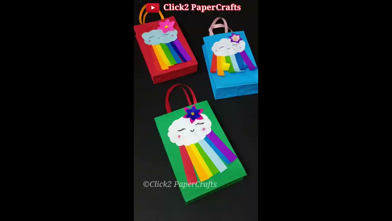 DIY Rainbow Theme Paper Gift Bags How To Make Paper Bags paper Bag Making Step By Step DIY Rainbow Theme Paper Gift Bags How To Make Paper Bags paper Bag Making Step By Step