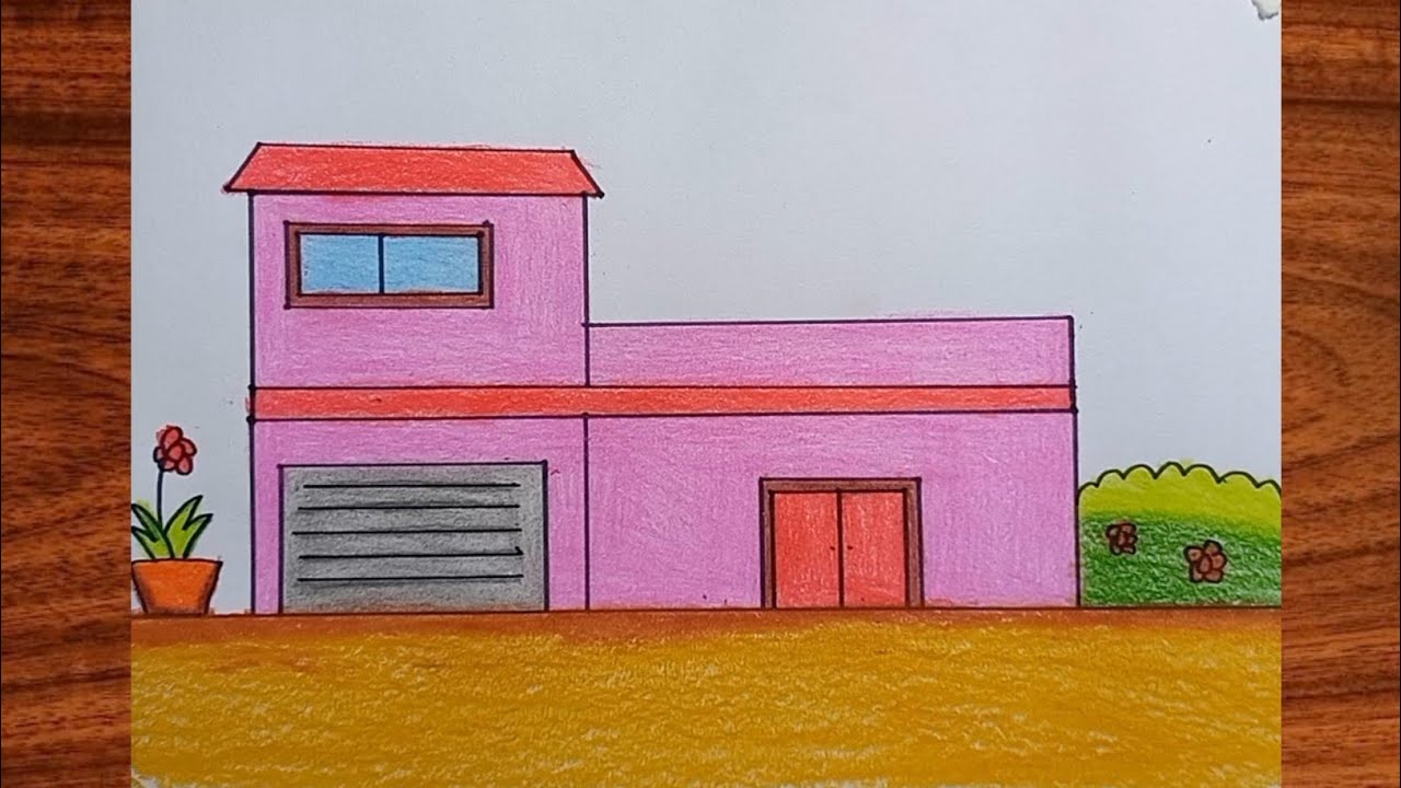 How to draw a simple house easily || Drawing a House Easy. - YouTube