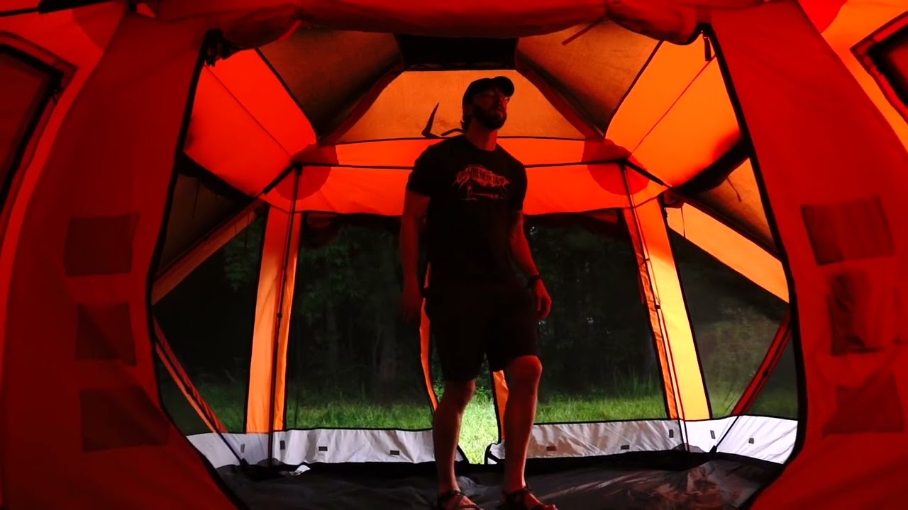 Gazelle Tents T4 Plus Hub Tent, Easy 90 Second Set Up - YouTube