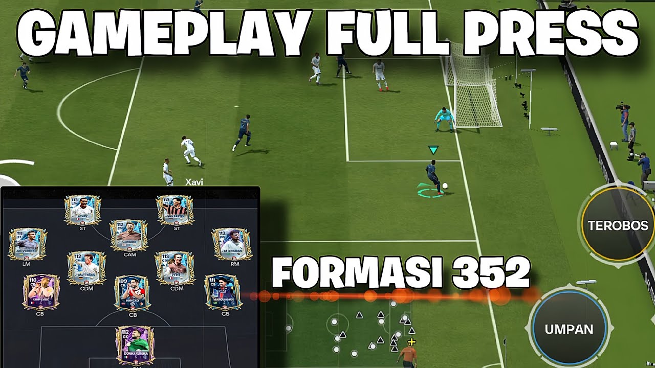 GAMEPLAY FULL PRESS PAKAI FORMASI 352 FC MOBILE - YouTube