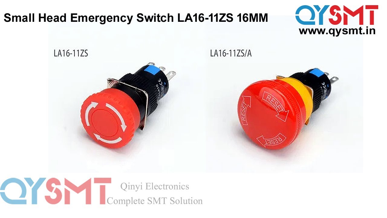 Small Head Emergency Switch LA16 11ZS 16MM - YouTube
