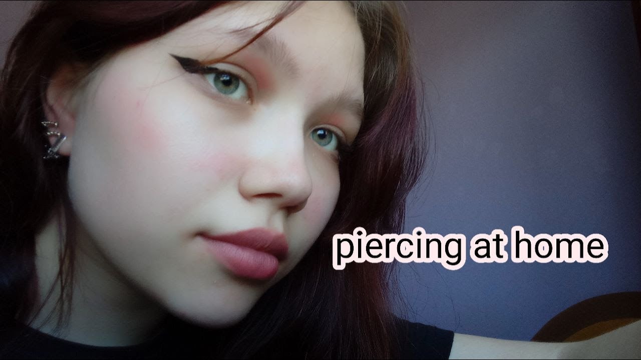 i do piercing by myself with sewing needle (without blood) :) - YouTube