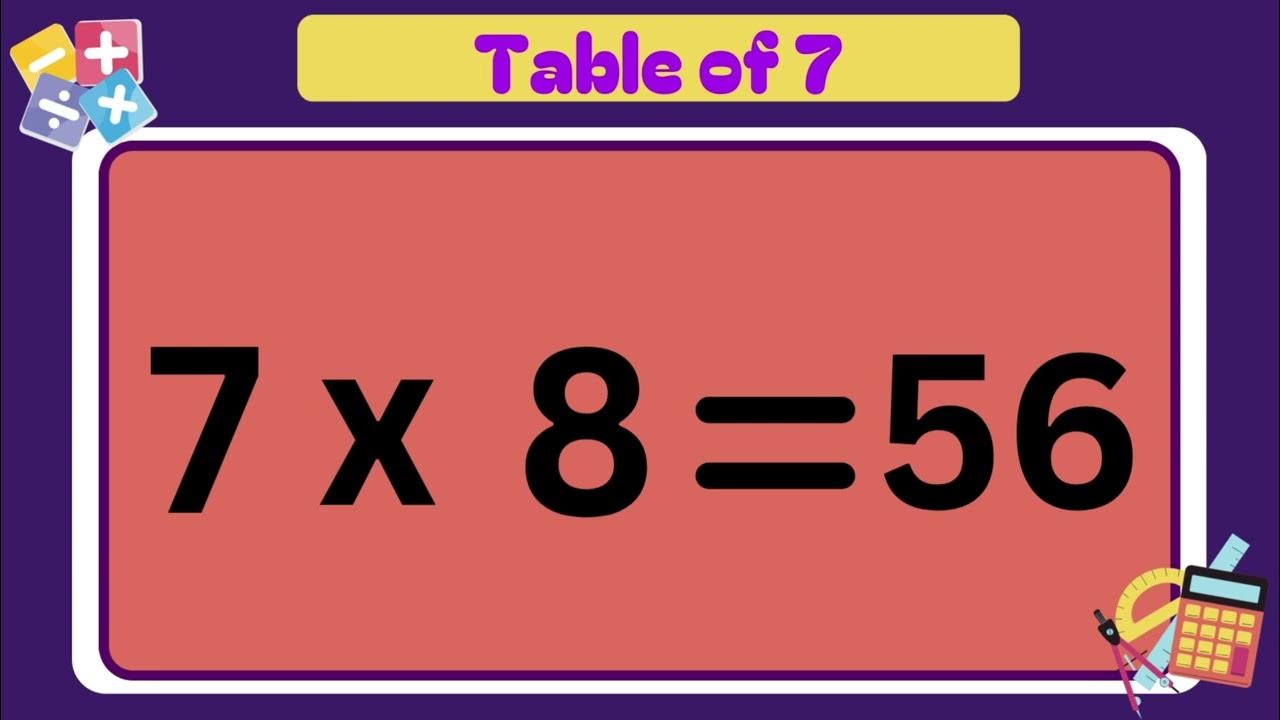 Table of 7, Learn Multiplication Table of seven kids - YouTube